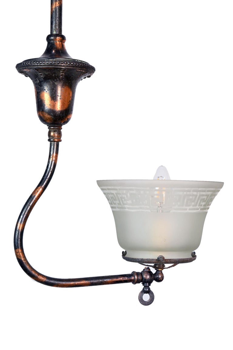 Single Shade Gas Conversion Pendant Gilt and Satin Japan Finish For ...