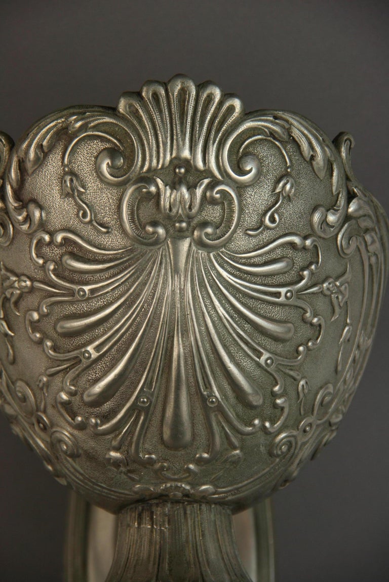 Single Silver Repousse Sconce, circa 1920s For Sale at 1stDibs
