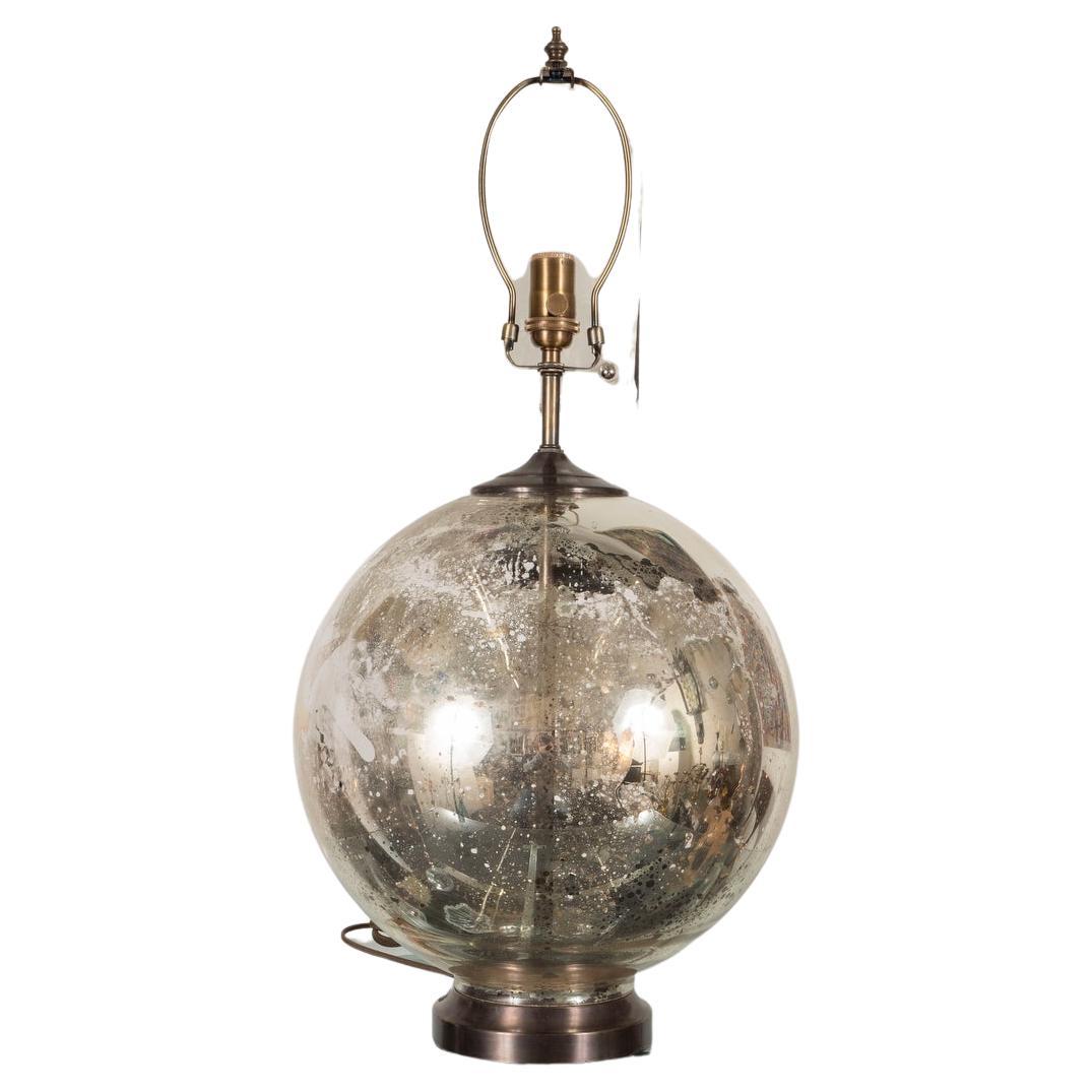 Single Spherical Mercury Glass Lamp For Sale at 1stDibs