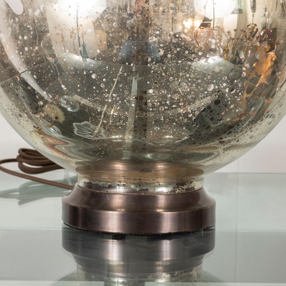 Single Spherical Mercury Glass Lamp For Sale at 1stDibs
