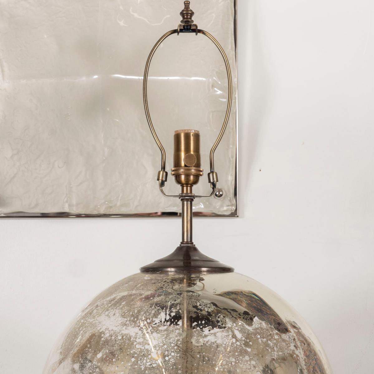 Single Spherical Mercury Glass Lamp For Sale at 1stDibs