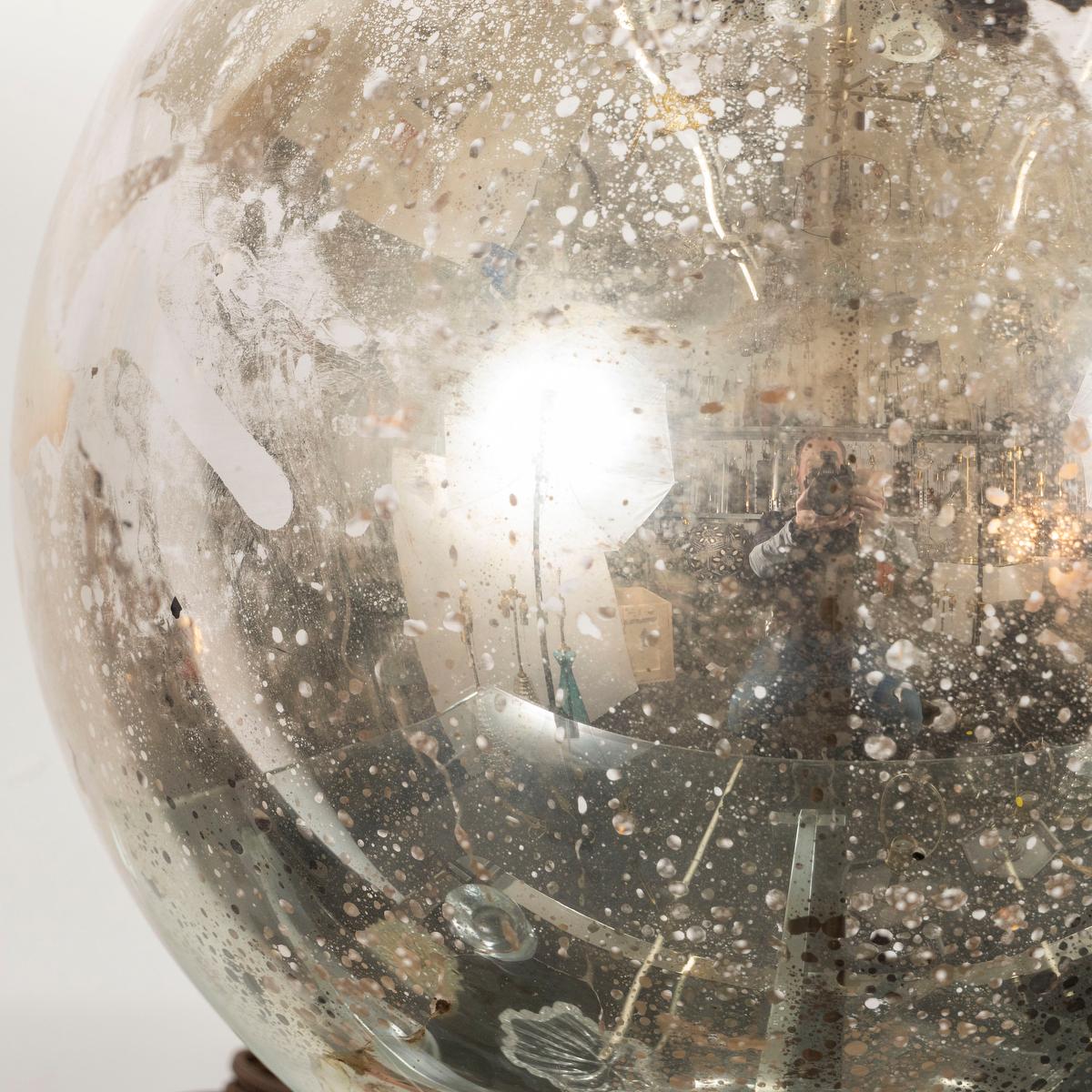 Single Spherical Mercury Glass Lamp For Sale at 1stDibs