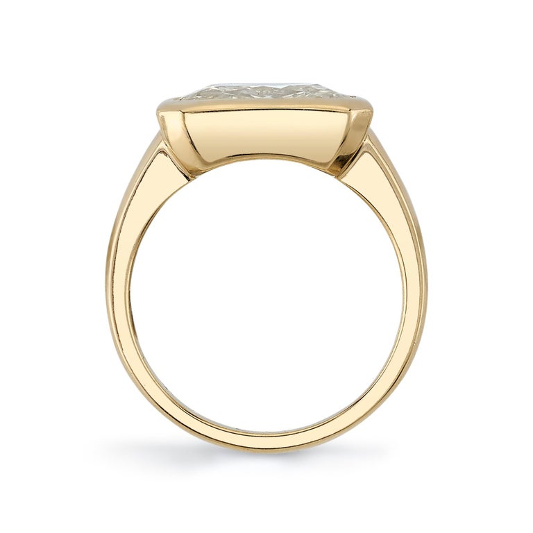 Single Stone 18 Karat Yellow Gold Emerald Cut Diamond Cori Ring For ...