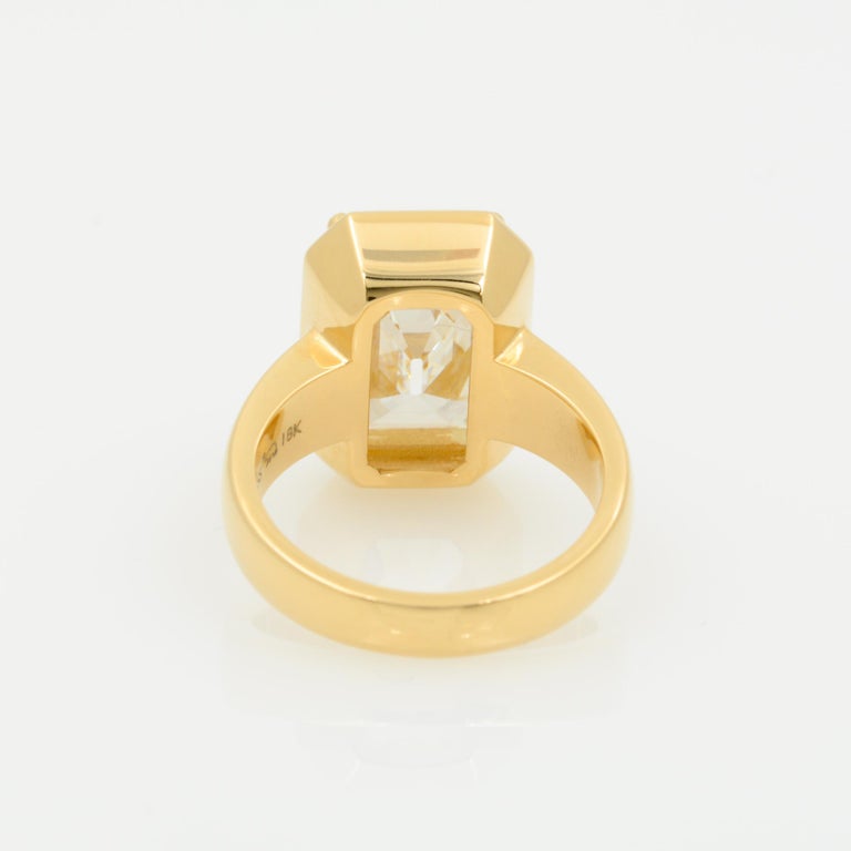 Single Stone 18 Karat Yellow Gold Emerald Cut Diamond Cori Ring For ...