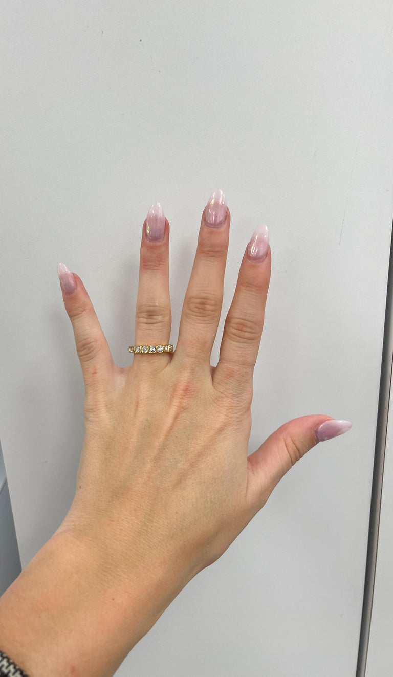 Single Stone Brecken 18k Yellow Gold Eternity Ring For Sale at 1stDibs