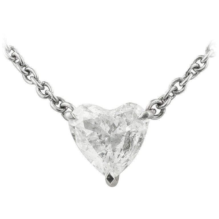 Single Stone Diamond Pendant at 1stDibs