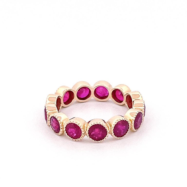 Single Stone Gabby 18k Yellow Gold Ruby Eternity Ring For Sale at 1stDibs