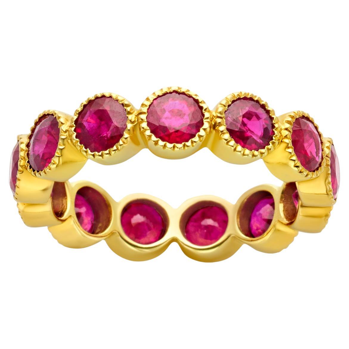 Single Stone Kelly 18k Yellow Gold Diamond Eternity Band For Sale at ...