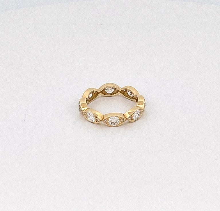 Single Stone Kelly 18k Yellow Gold Diamond Eternity Band For Sale at ...