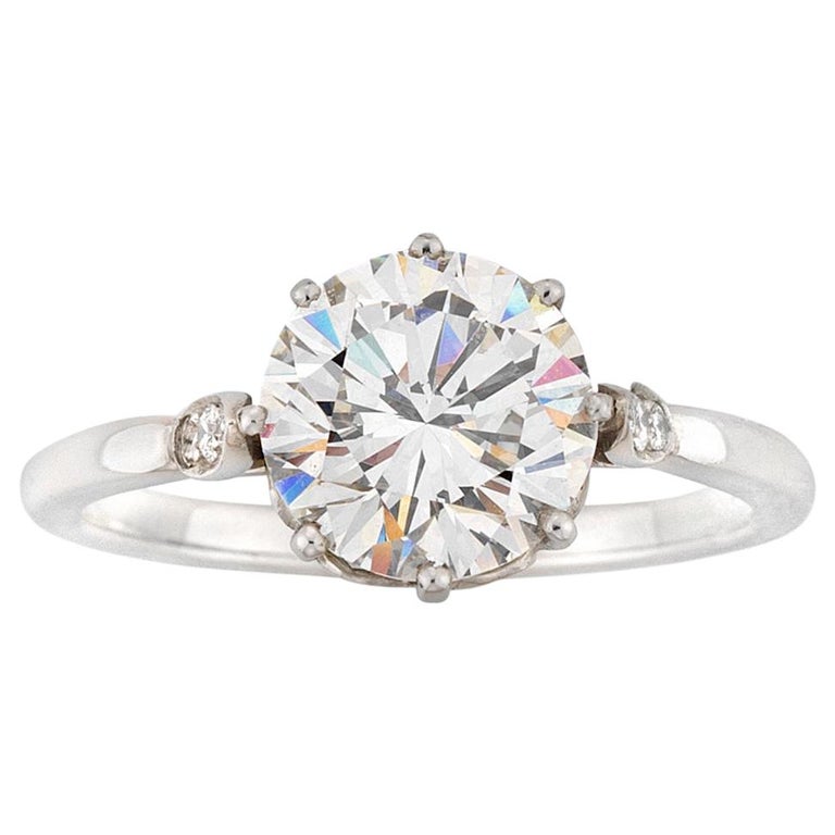 Certified 2.12 Carat Solitaire Diamond Ring For Sale at 1stDibs