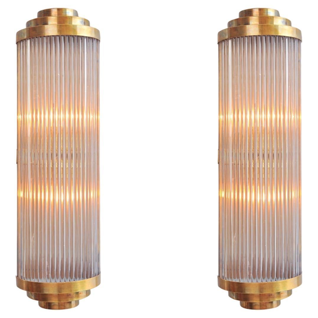 Pair of Tall Italian Ravello Wall Lights with 3 Tier Detail For Sale at ...