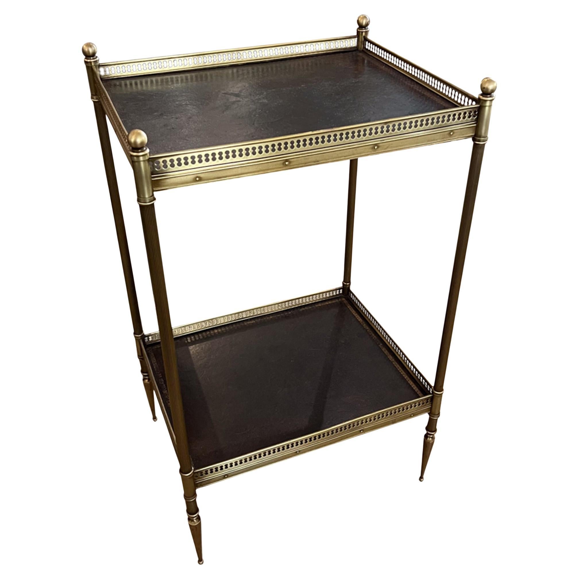 Single Two Tier 1960s Side Table With Tooled Leather Tops For Sale at ...