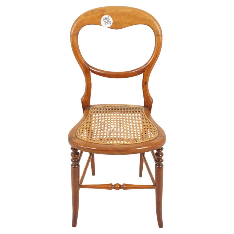 Single Victorian Walnut Balloon Back Bedroom Chair, Scotland 1890, H496 ...
