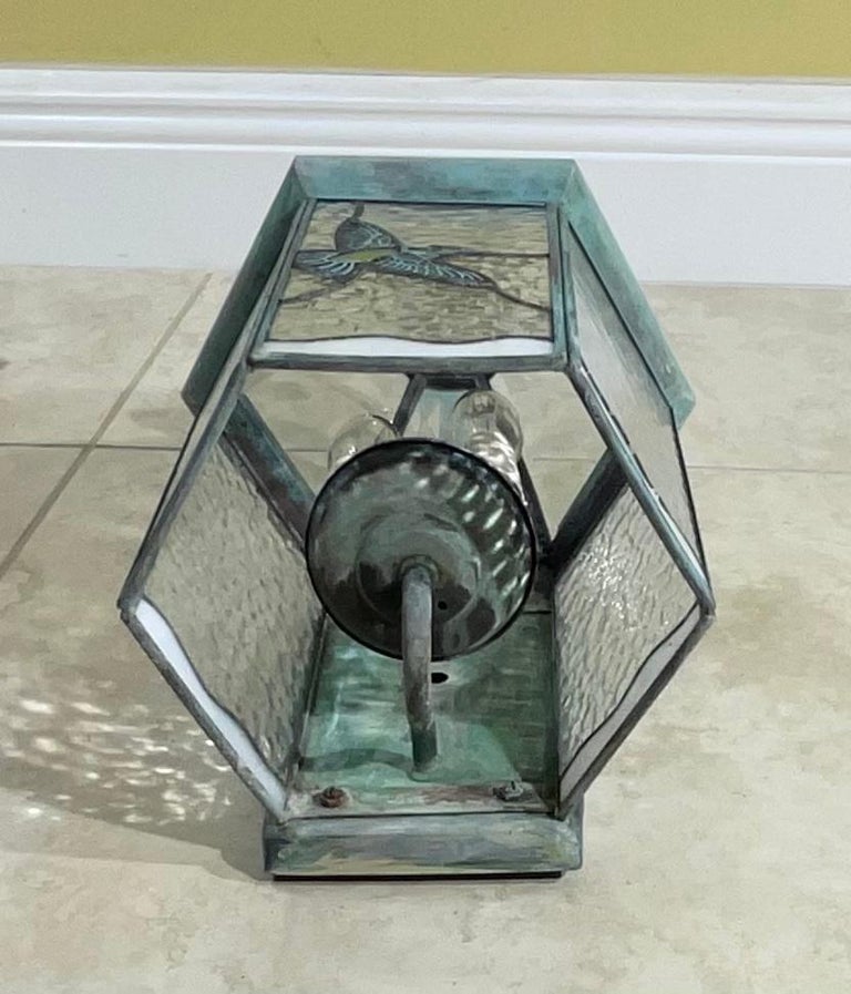 Single Vintage Handcrafted Brass Wall Lantern For Sale at 1stDibs