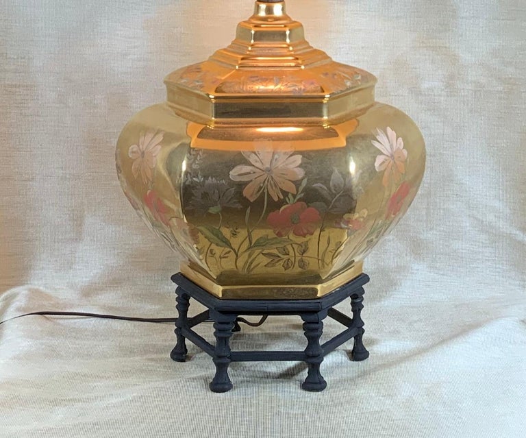 Single Vintage Six Side Porcelain Chinese Table Lamp at 1stDibs