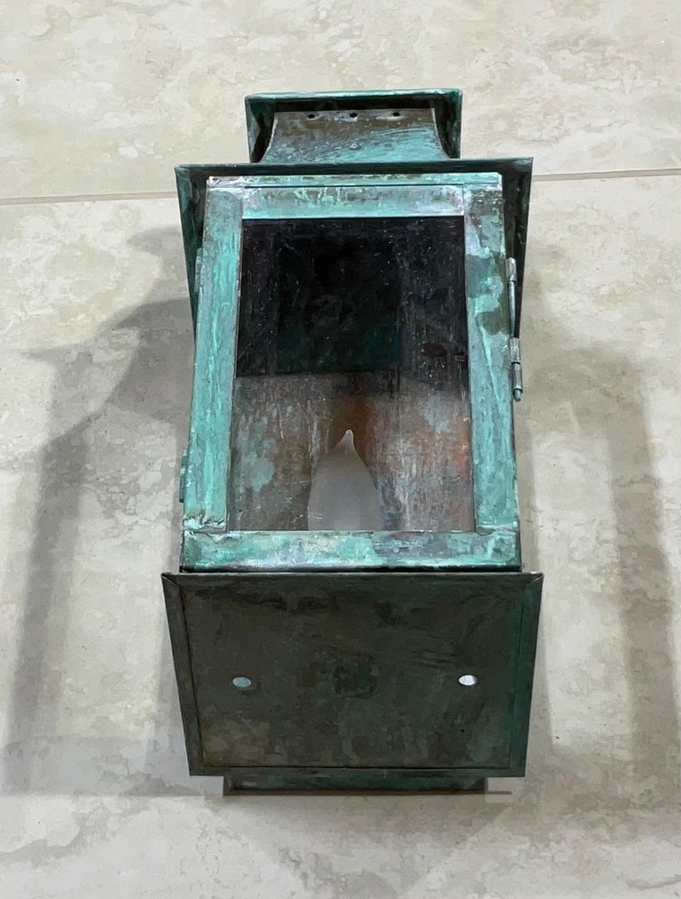 Single Wall Hanging Copper Lantern For Sale at 1stDibs