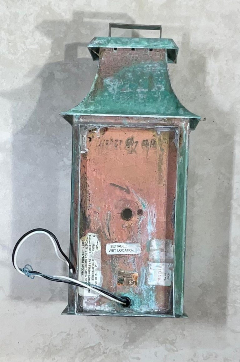 Single Wall Hanging Copper Lantern For Sale at 1stDibs