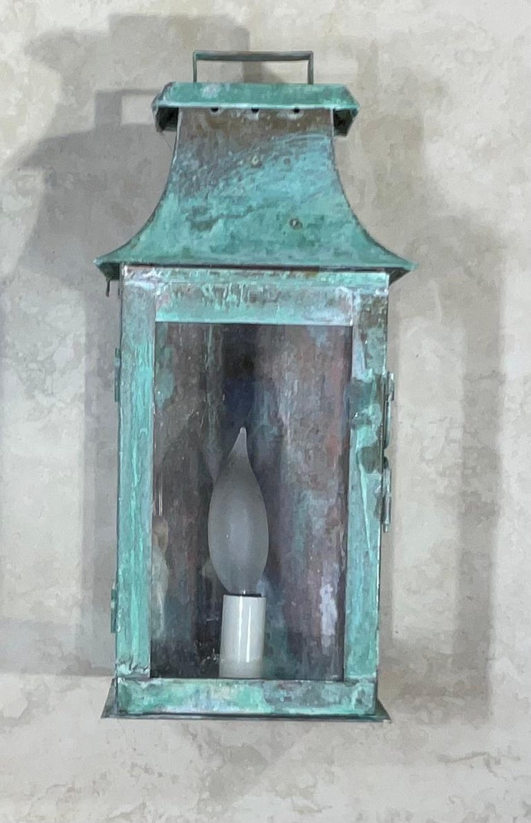 Single Wall Hanging Copper Lantern For Sale at 1stDibs