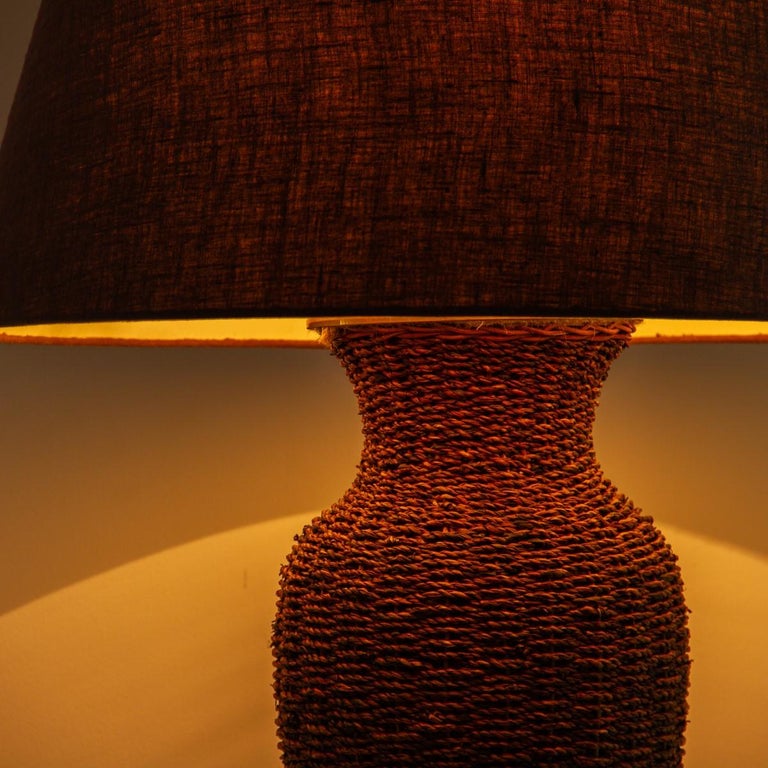 Single Woven Reed Lamp, 1970s For Sale at 1stDibs
