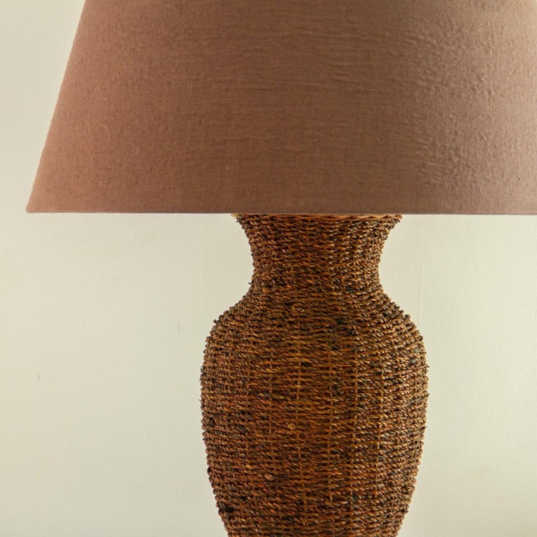 Single Woven Reed Lamp, 1970s For Sale at 1stDibs