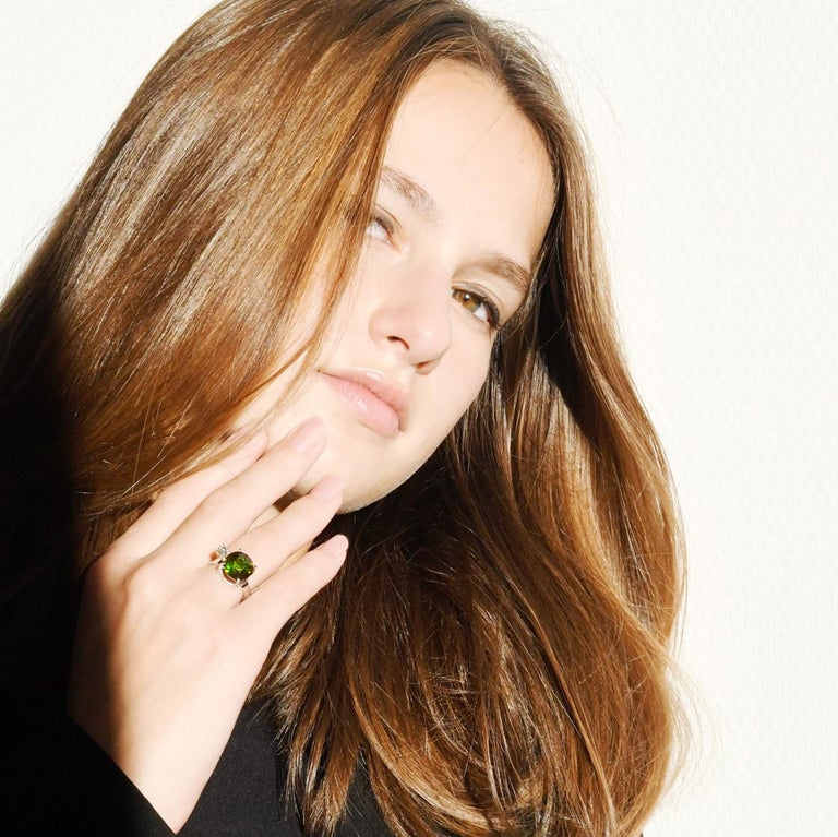 Singularity Ring with 5.20 ct Tourmaline, 0.23 ct Diamond on 18k White ...