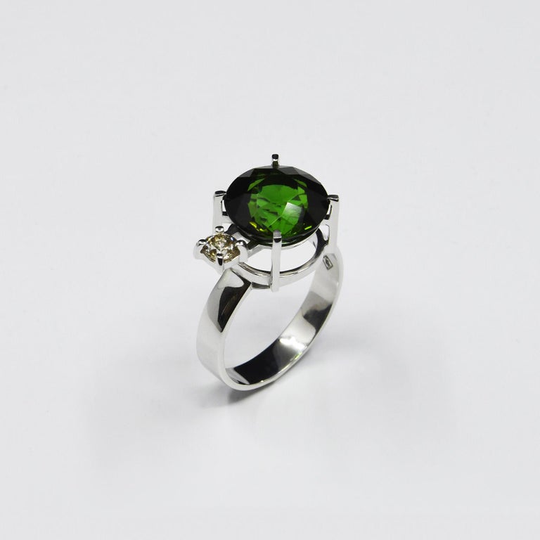 Singularity Ring with 5.20 ct Tourmaline, 0.23 ct Diamond on 18k White ...