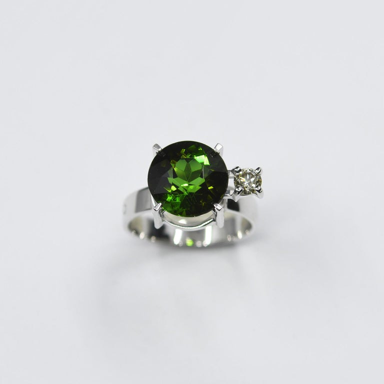 Singularity Ring with 5.20 ct Tourmaline, 0.23 ct Diamond on 18k White ...