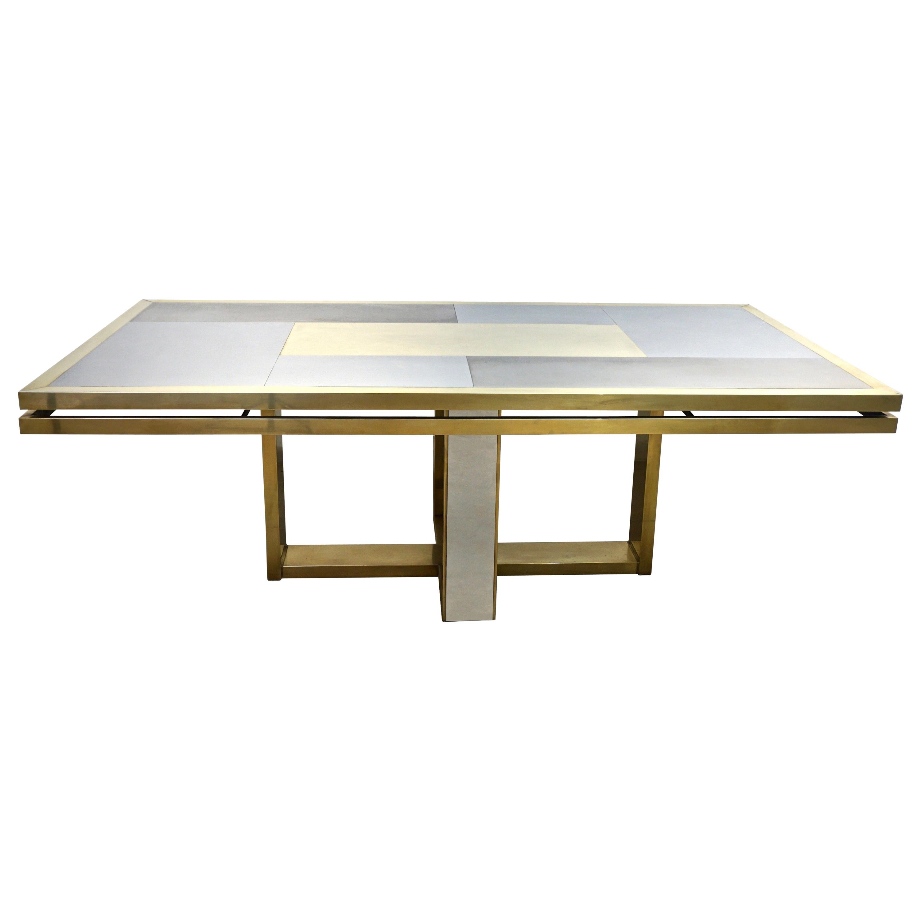 1970s Custom Geometric Metal Table For Sale at 1stDibs