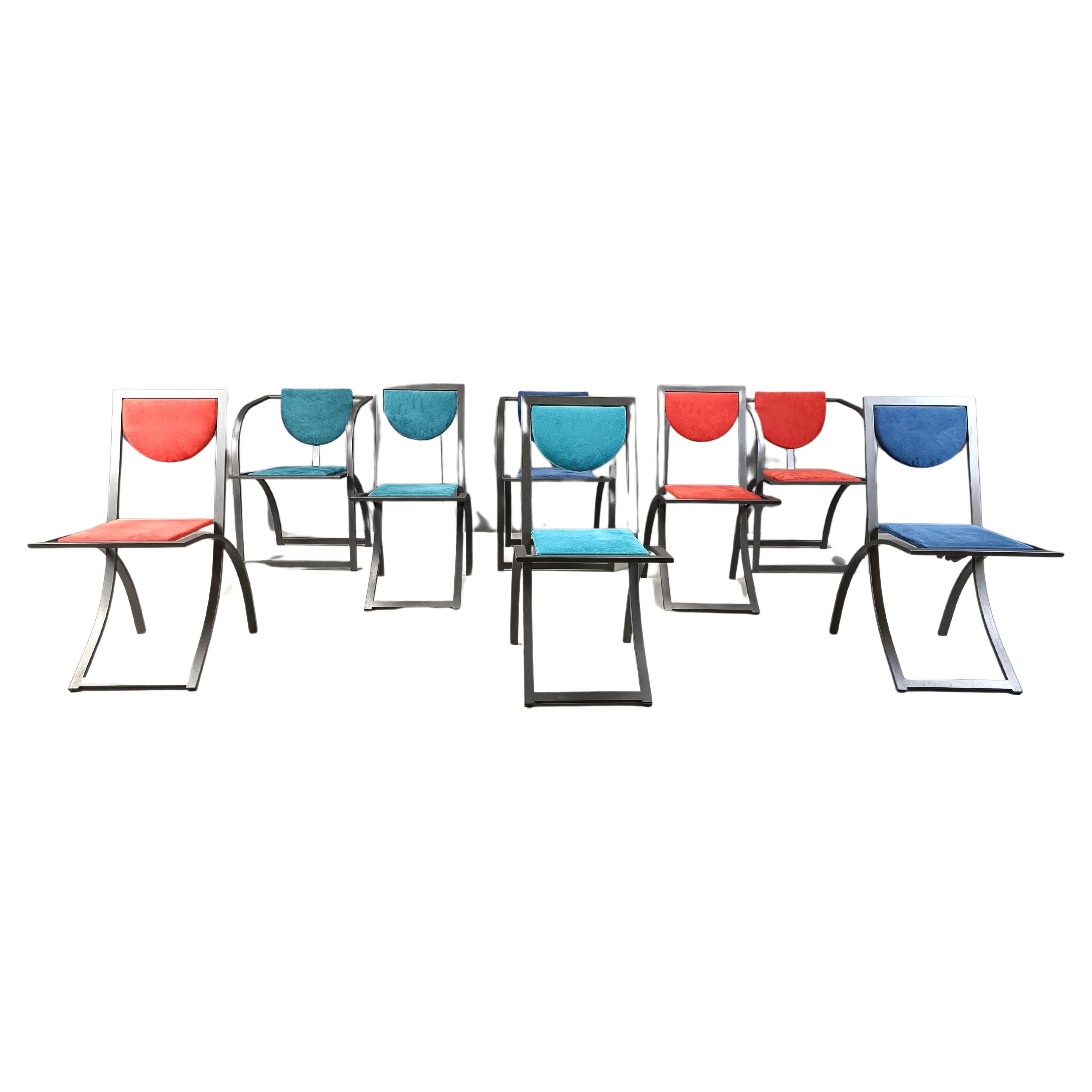 Set of 4 Postmodern Memphis Style Dining Chairs by Benjamin Le, Axis ...