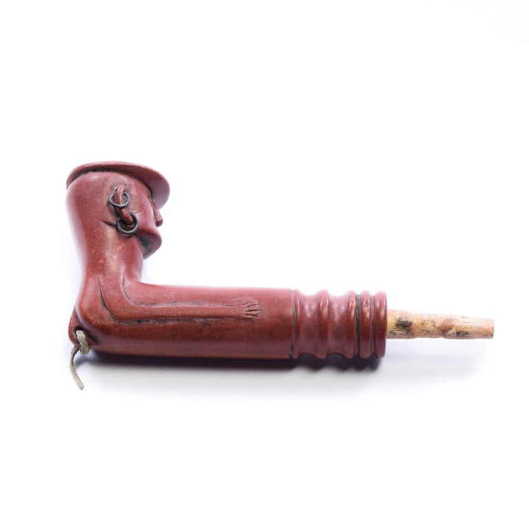 Sioux Three-Piece Pipe with Man Effigy For Sale at 1stDibs