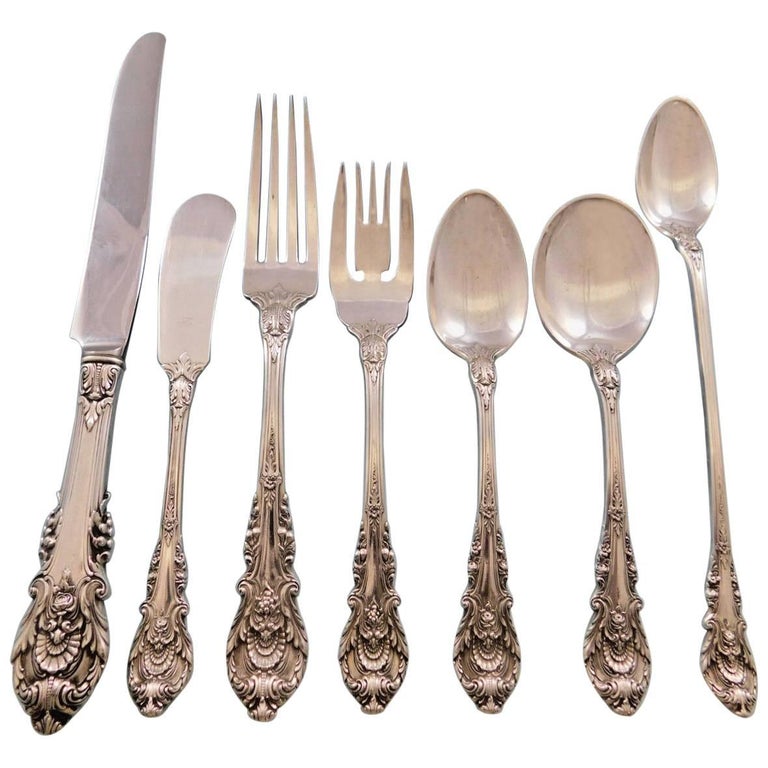 Sir Christopher by Wallace Sterling Silver Flatware Set 8 Service 61 ...