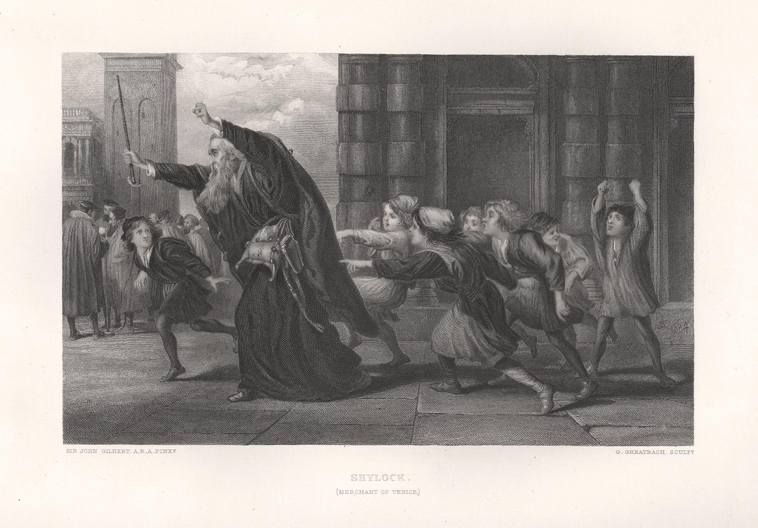 Shylock (Merchant Of Venice), William Shakespeare play engraving For ...