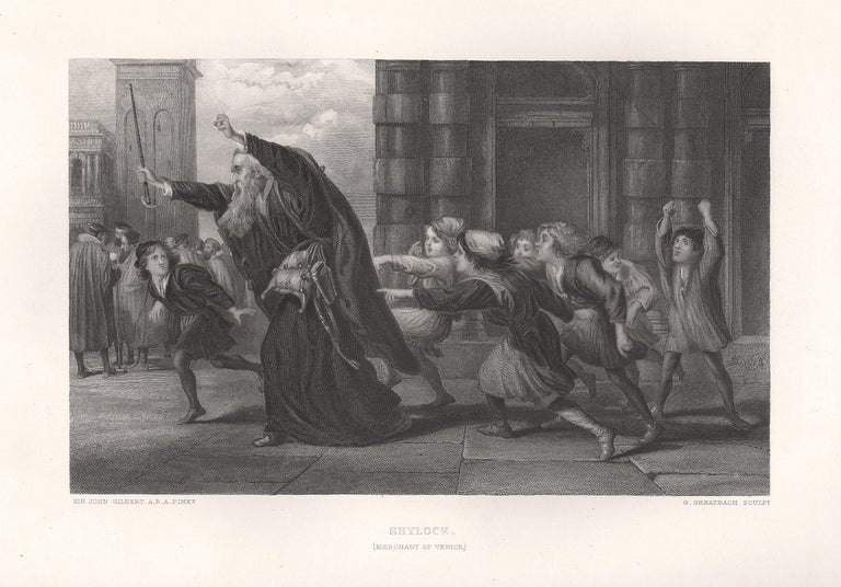Shylock (Merchant Of Venice), William Shakespeare play engraving For ...