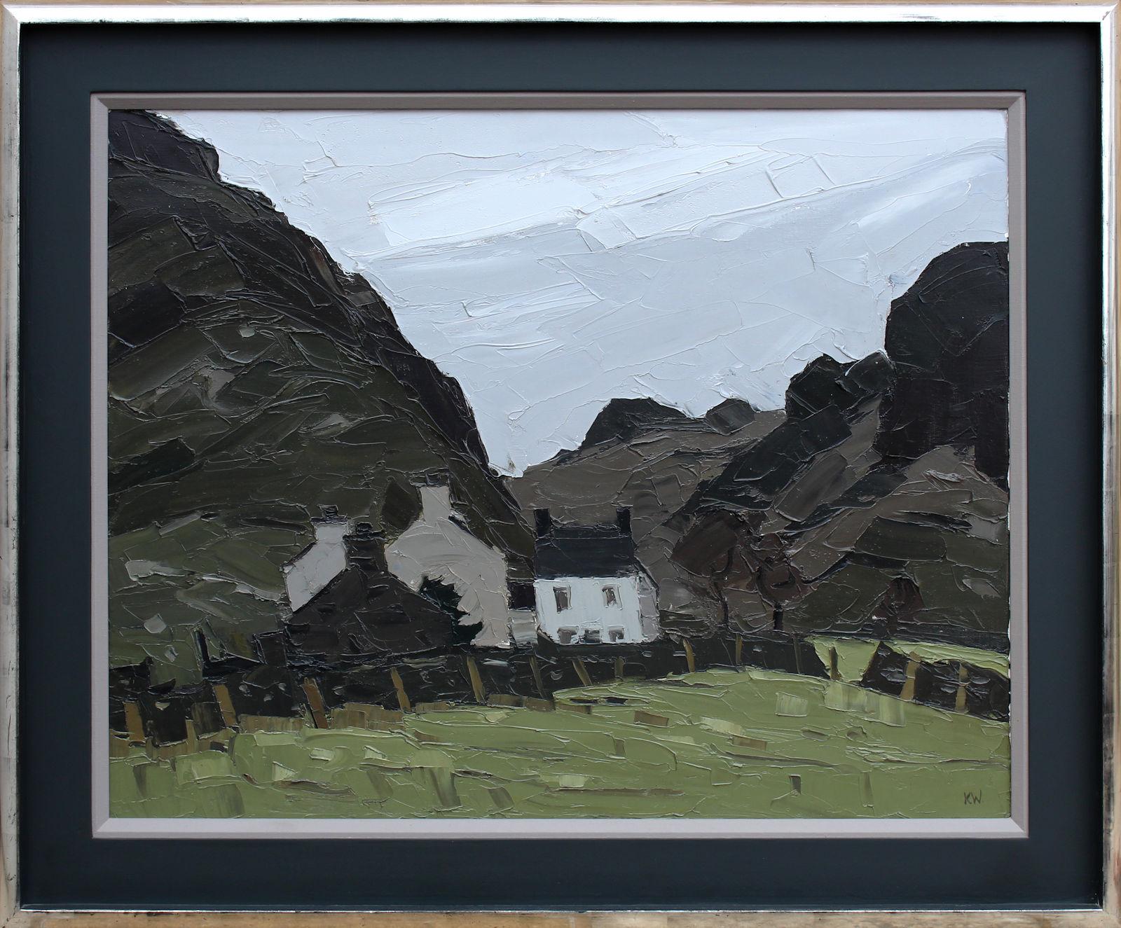Sir Kyffin Williams - 20th Century Welsh landscape painting 'Farm at ...
