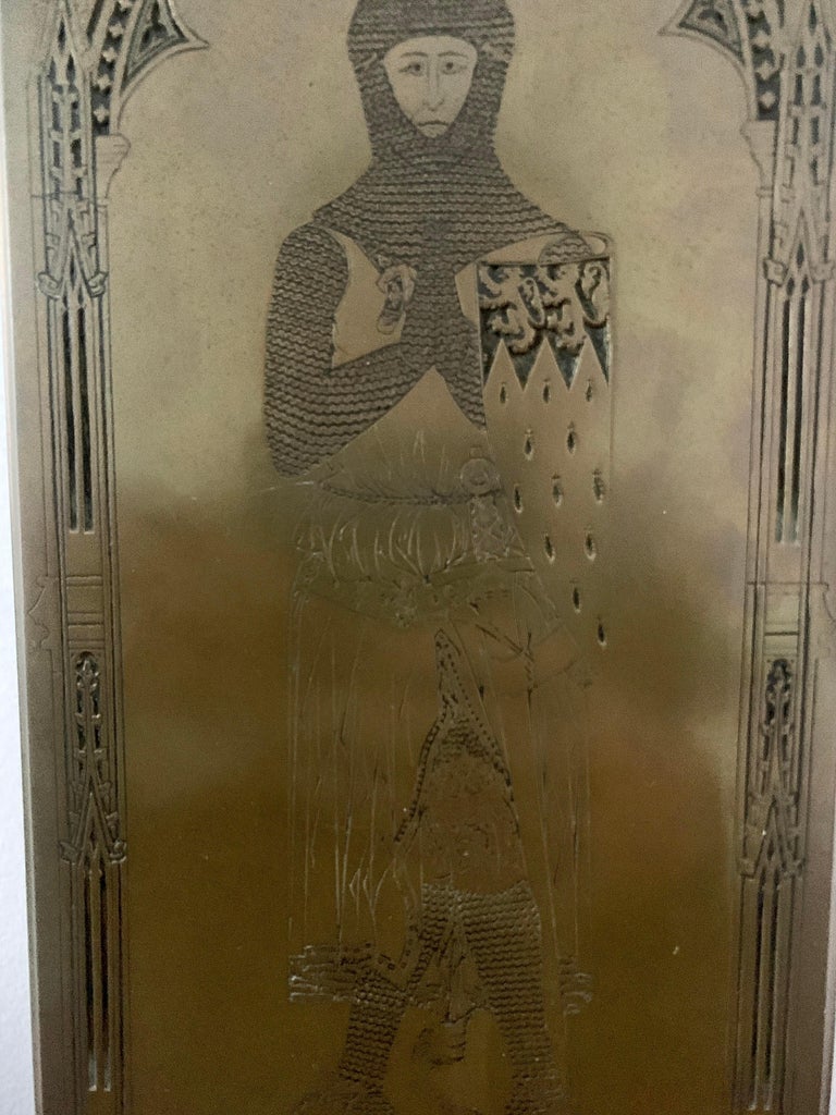 Sir Robert De Bures Brass Wall Hanging Rubbing Plaque For Sale at 1stDibs