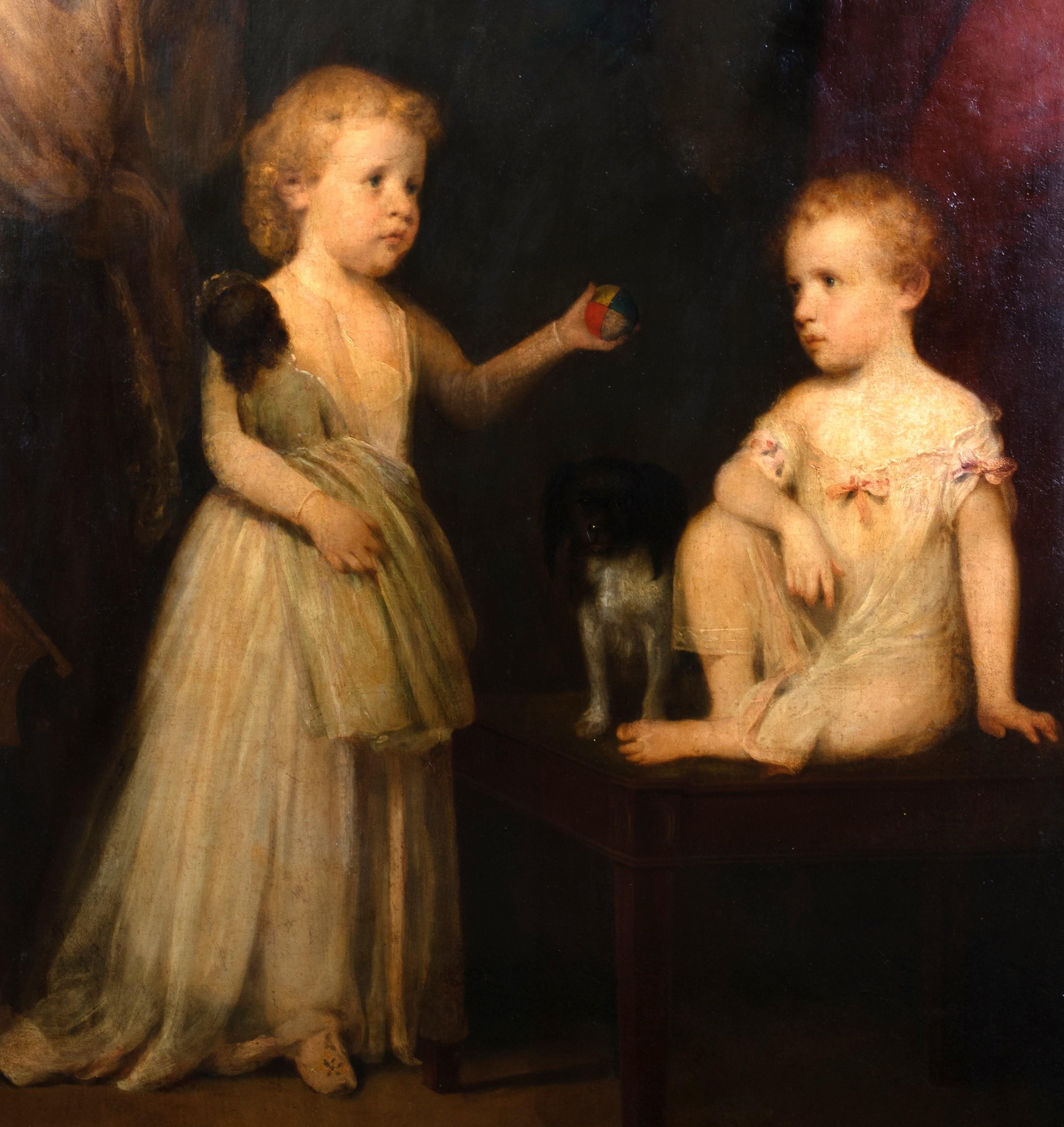 Sir William Beechey - Portrait Of The Lewis Children and Spaniel, 18th ...