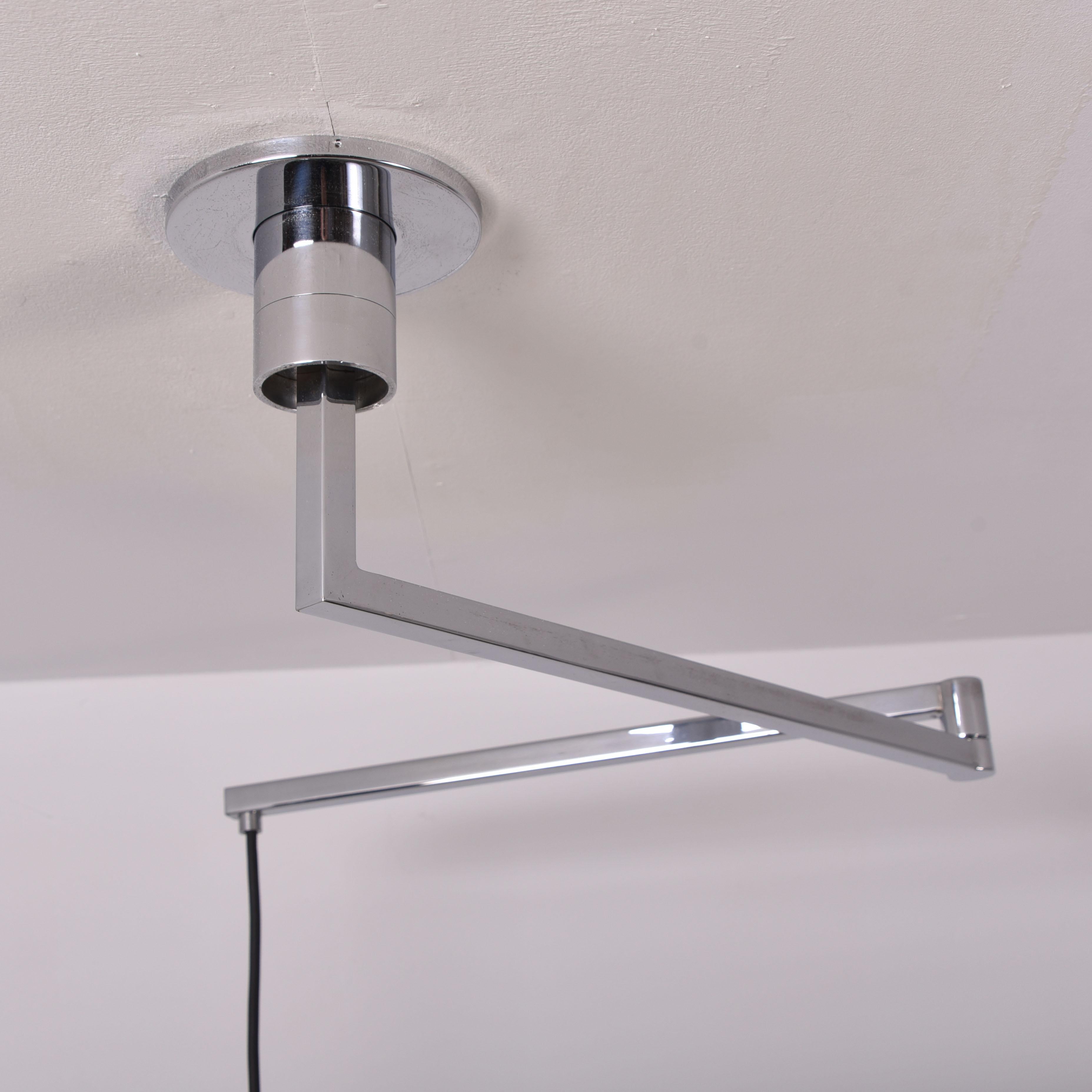 Sirrah "Am/As" Ceiling Lamp with Chromed Swing Arm, Franco Albini ...
