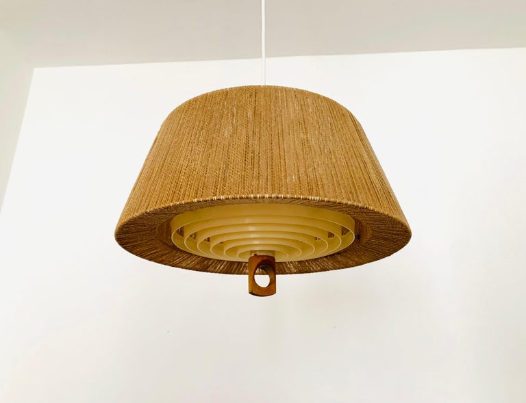 Sisal and Walnut Pendant Lamp from Temde For Sale at 1stDibs