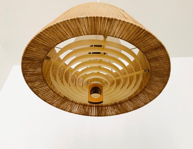 Sisal and Walnut Pendant Lamp from Temde For Sale at 1stDibs