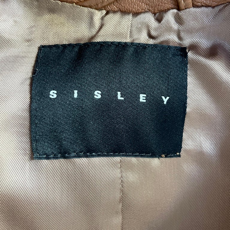 Sisley Italy Jacket Cropped Ladies Buttery Tan Leather Size 44 For Sale ...