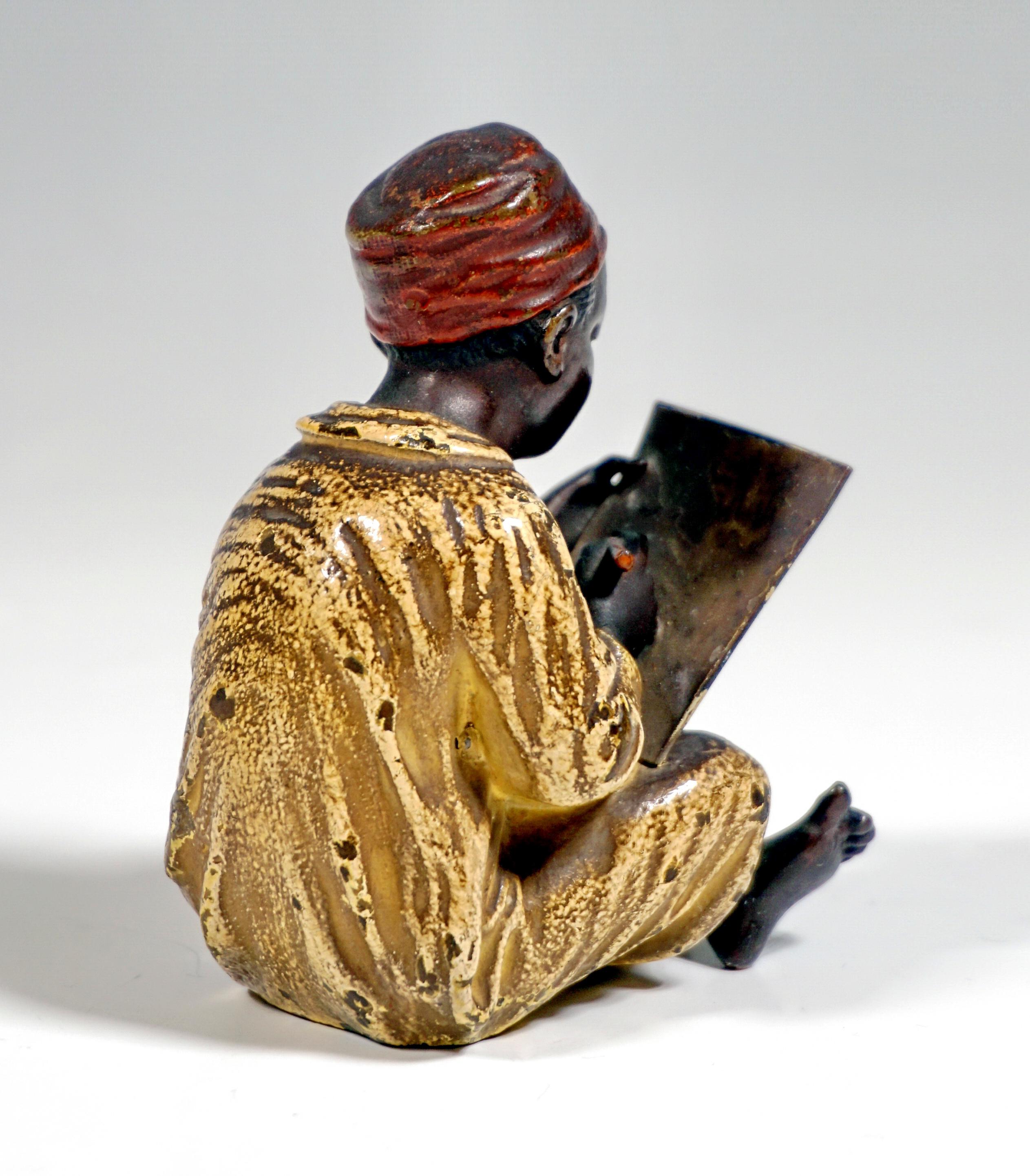 Sitting Arab Boy Writing, Viennese Bronze by Bergmann, Around 1900 at ...