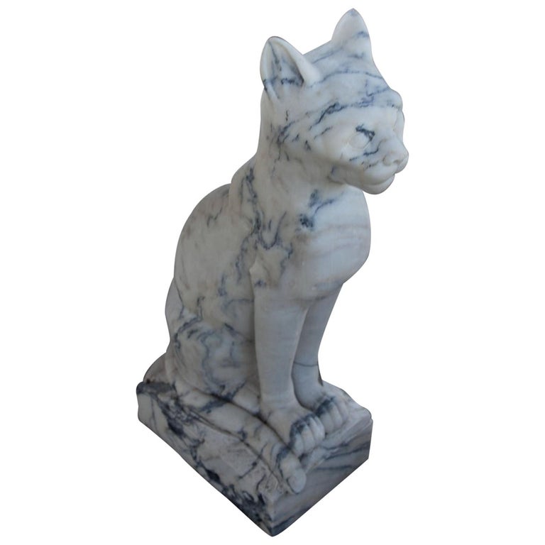 Sitting Marble Cat, 21st Century at 1stDibs
