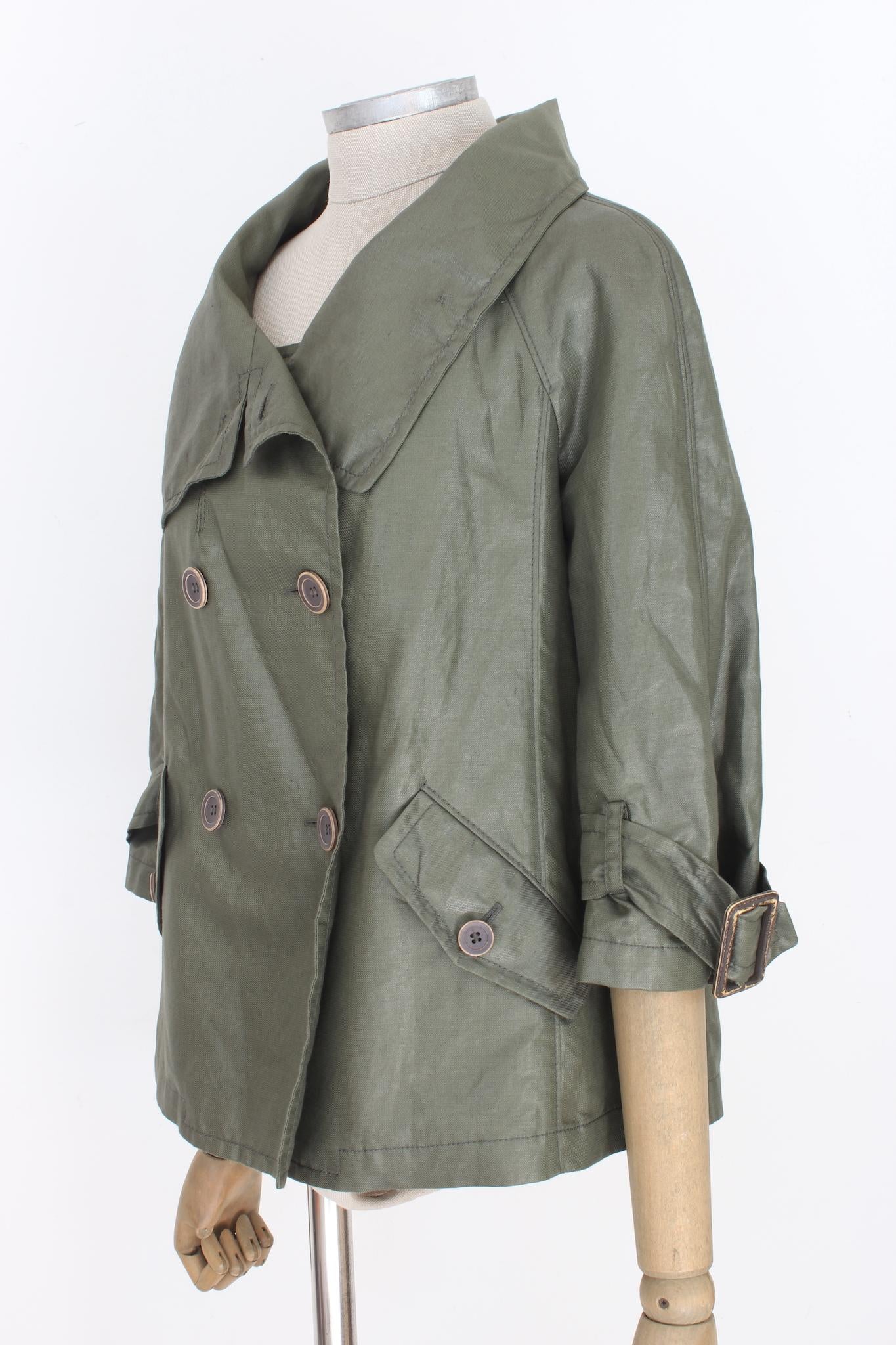 Siviglia Green Cotton Short Jacket 2000s For Sale at 1stDibs