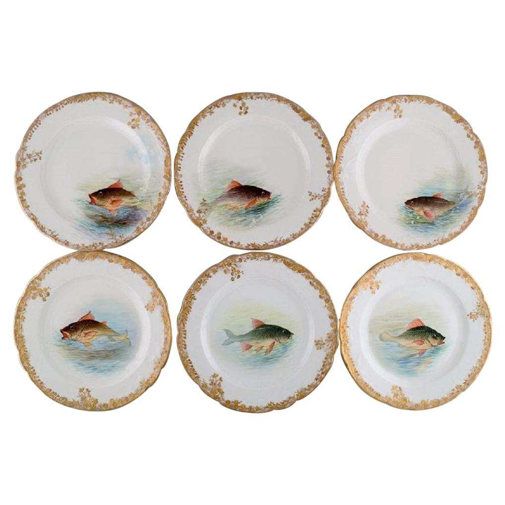 Porcelain Dinner Plates with Animal Portrait Decals at 1stDibs