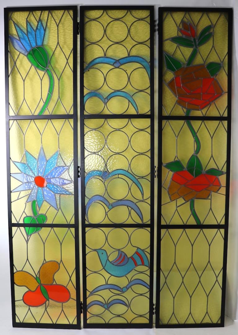 Six Architectural Scale Leaded Windows in the Modernist Style at 1stDibs