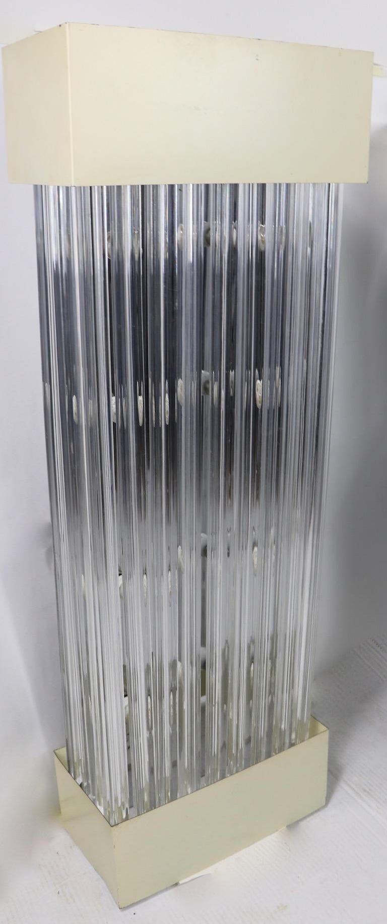 Six Architectural Scale Lucite and Steel Box Sconces For Sale at 1stDibs
