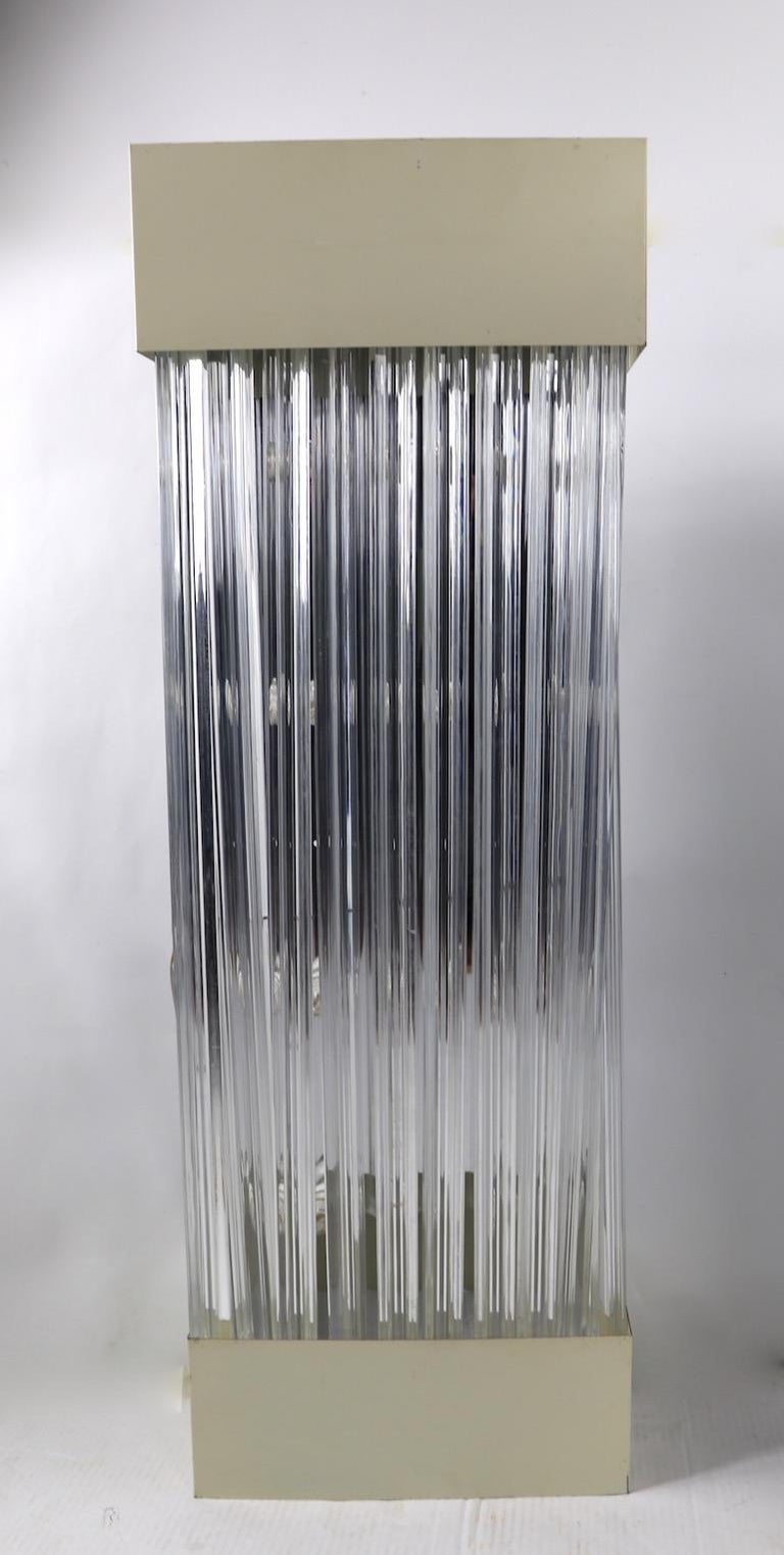 Six Architectural Scale Lucite and Steel Box Sconces For Sale at 1stDibs