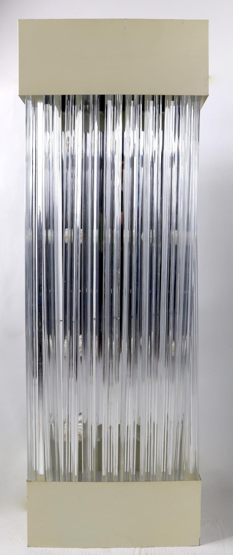 Six Architectural Scale Lucite and Steel Box Sconces For Sale at 1stDibs