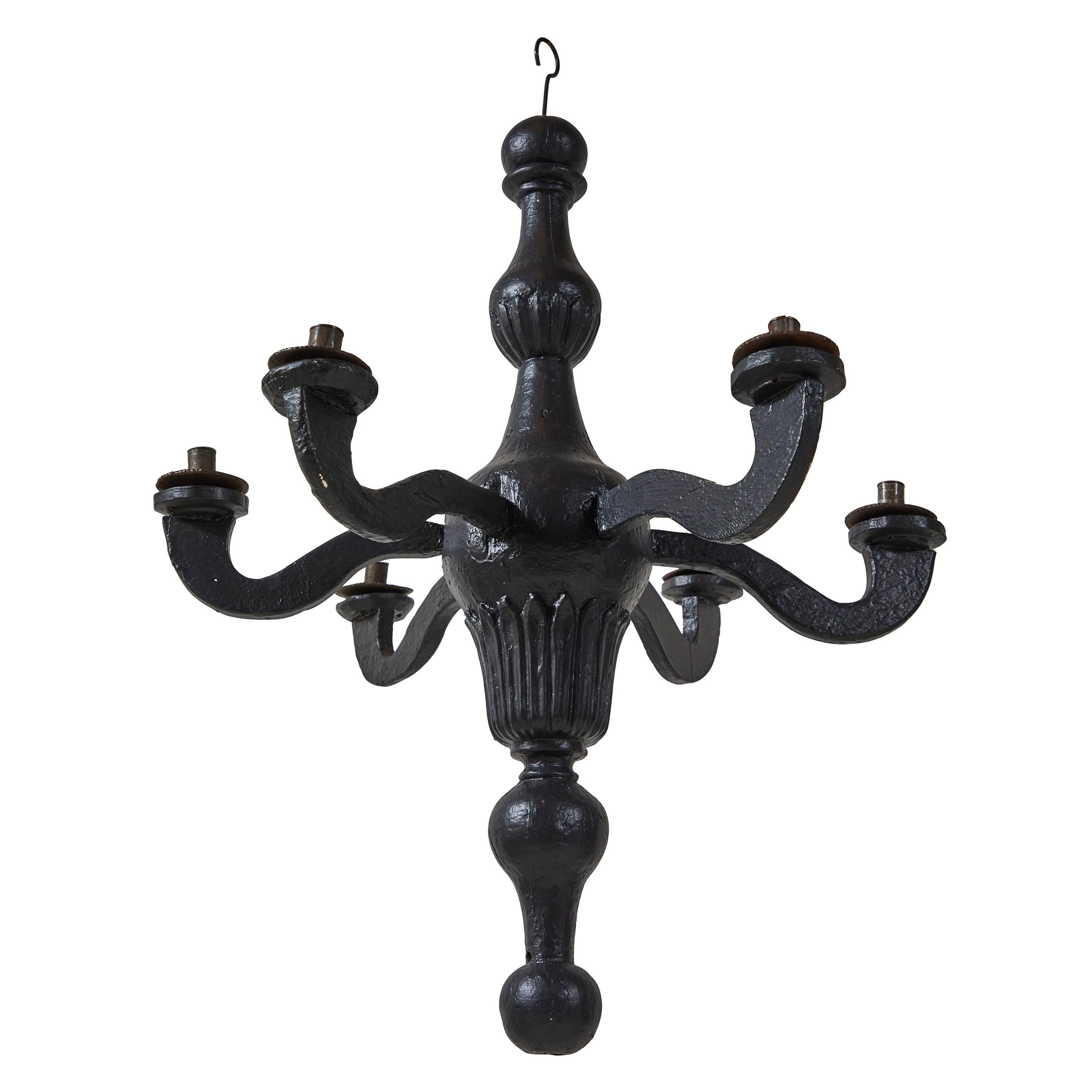 Six-Arm Hanging Candelabra Chandelier at 1stDibs