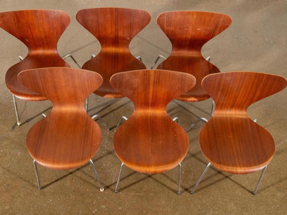 Six Arne Jacobsen Series 7 Teak Dining Chairs at 1stDibs | jacobsen 7 ...